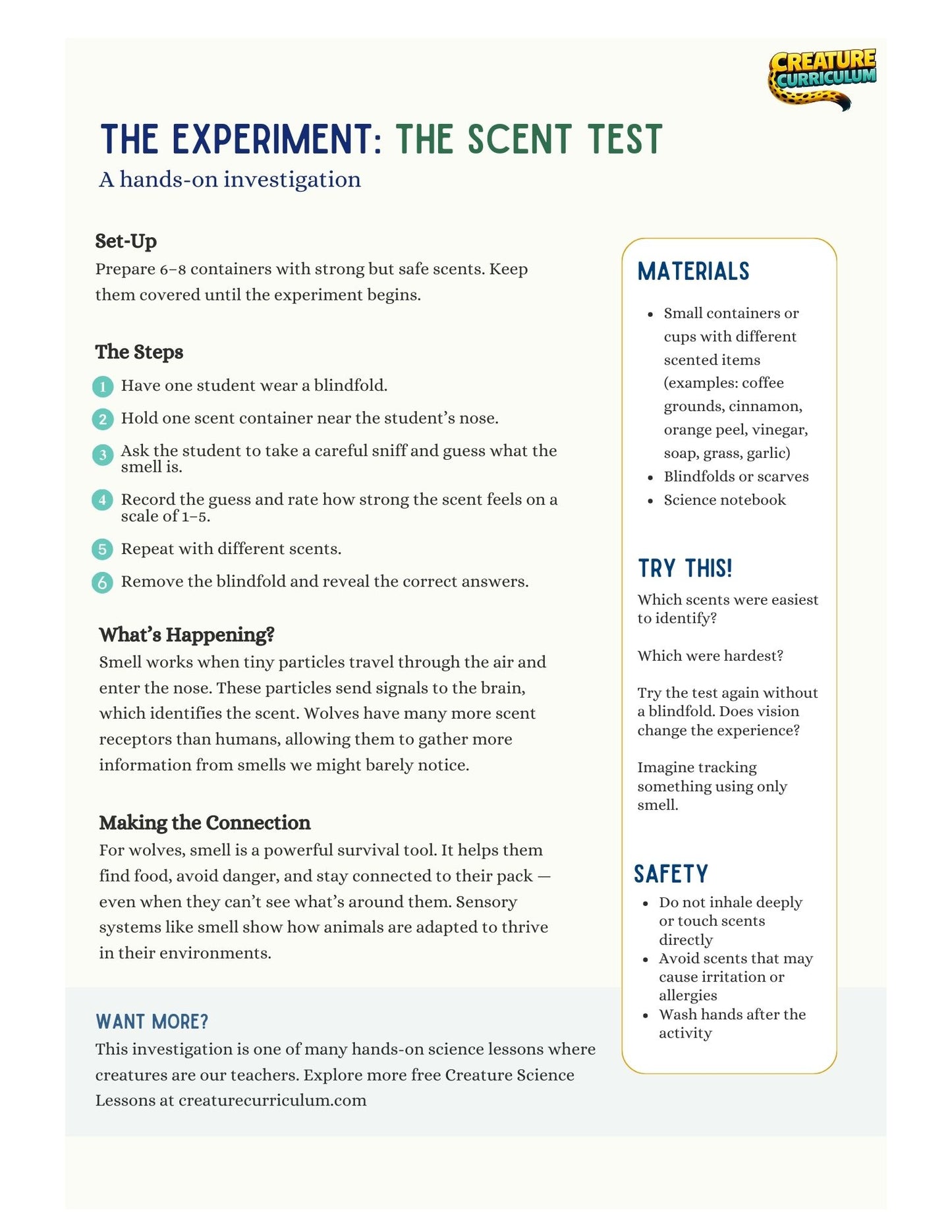 Chemical Signals and Scent - Wolves – Creature Curriculum